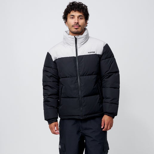 Huffer Panel Men's Puffer Jacket in Black | CLOTHING