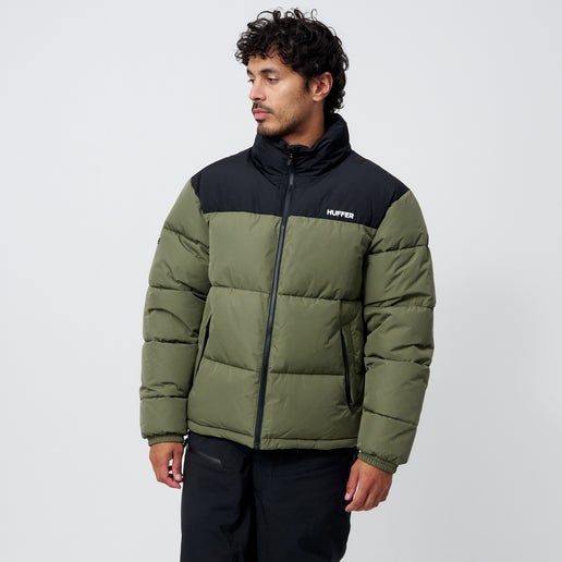 Huffer Panel Men's Puffer Jacket in Green | CLOTHING