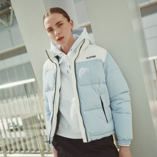 Huffer Panel Women's Puffer Jacket in Blue | CLOTHING