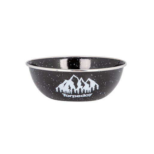 Torpedo7 Logo Enamel Bowl in Black | OUTDOOR/CAMPING