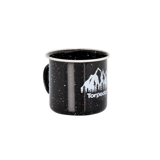 Torpedo7 Logo Enamel Mug in Black | OUTDOOR/CAMPING